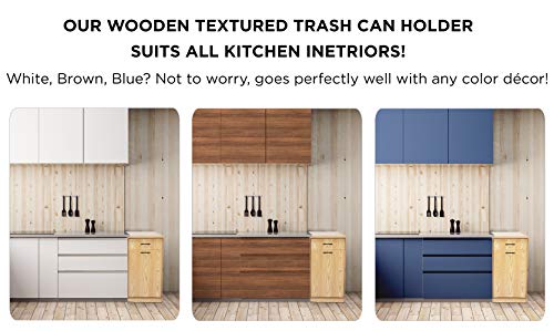 Tilt Out Trash Bin Cabinet Tilt Out Trash Can Cabinet Hide Away Kitchen Island Wooden Trash Can for Kitchen with Removable Cutting Board Wood Storage Drawer Indoor Trash Cabinet Holds Upto 10 Gallons