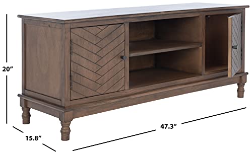 SAFAVIEH Home Collection Magnolia Brown 2-Door 2-Shelf Media Stand (up to 55-inch Flat Screen TV)