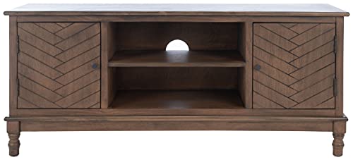 SAFAVIEH Home Collection Magnolia Brown 2-Door 2-Shelf Media Stand (up to 55-inch Flat Screen TV)