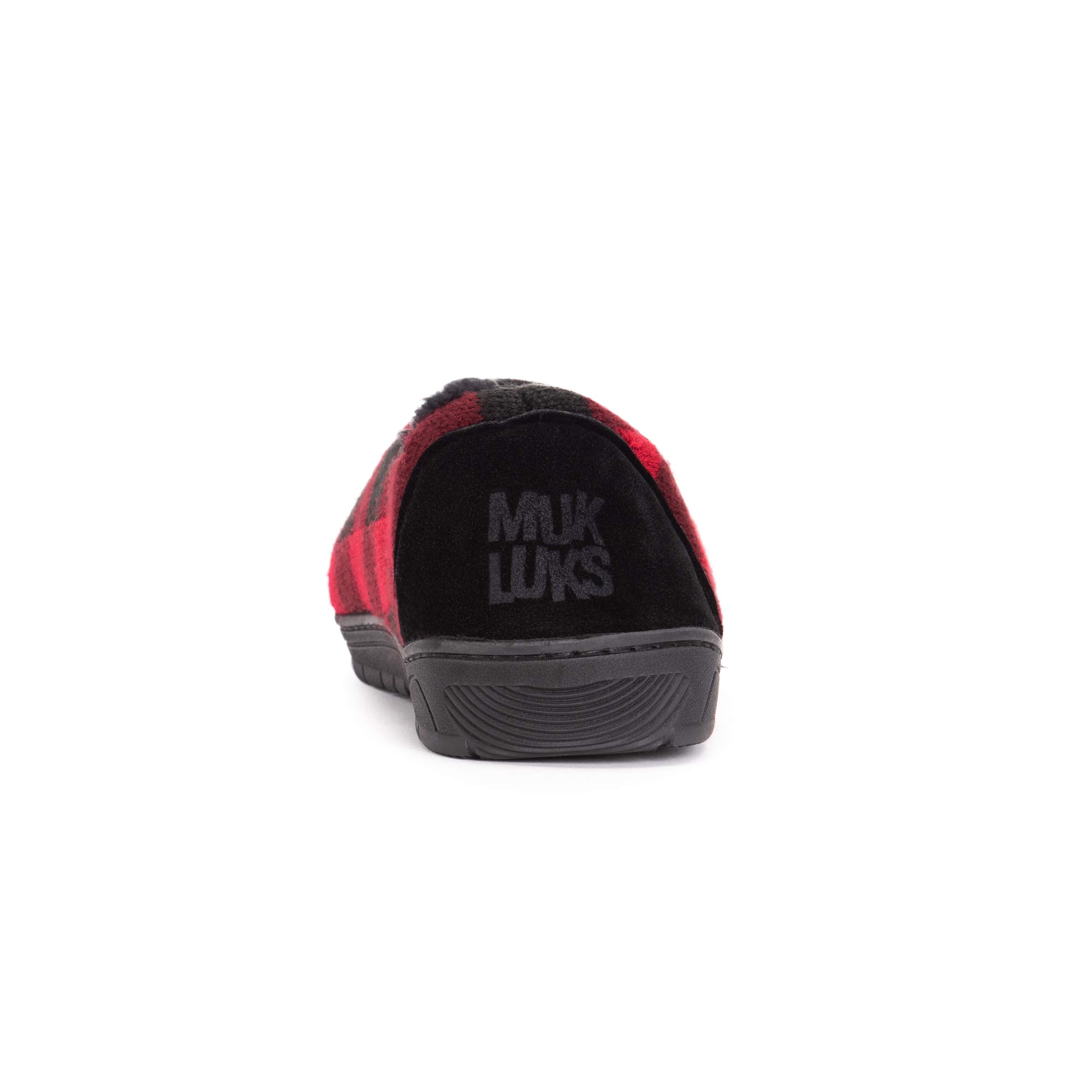 MUK LUKS Men's John Slippers, Red/Black, Large