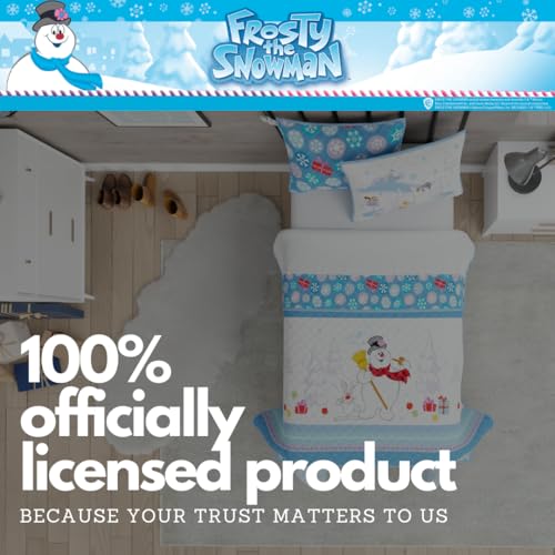Franco Frosty The Snowman Holiday & Christmas Quilt Bedding Super Soft 2 Piece Pillow Sham and Quilt Set, Twin Size 68" x 86", (100% Officially Licensed Product)