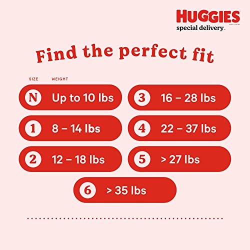 Hypoallergenic Baby Diapers Size 2 (12-18 lbs), Huggies Special Delivery, Fragrance Free, Safe for Sensitive Skin, 180 Count