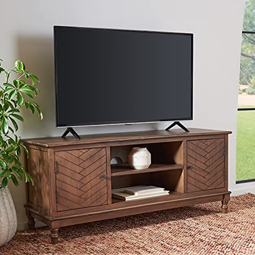 SAFAVIEH Home Collection Magnolia Brown 2-Door 2-Shelf Media Stand (up to 55-inch Flat Screen TV)