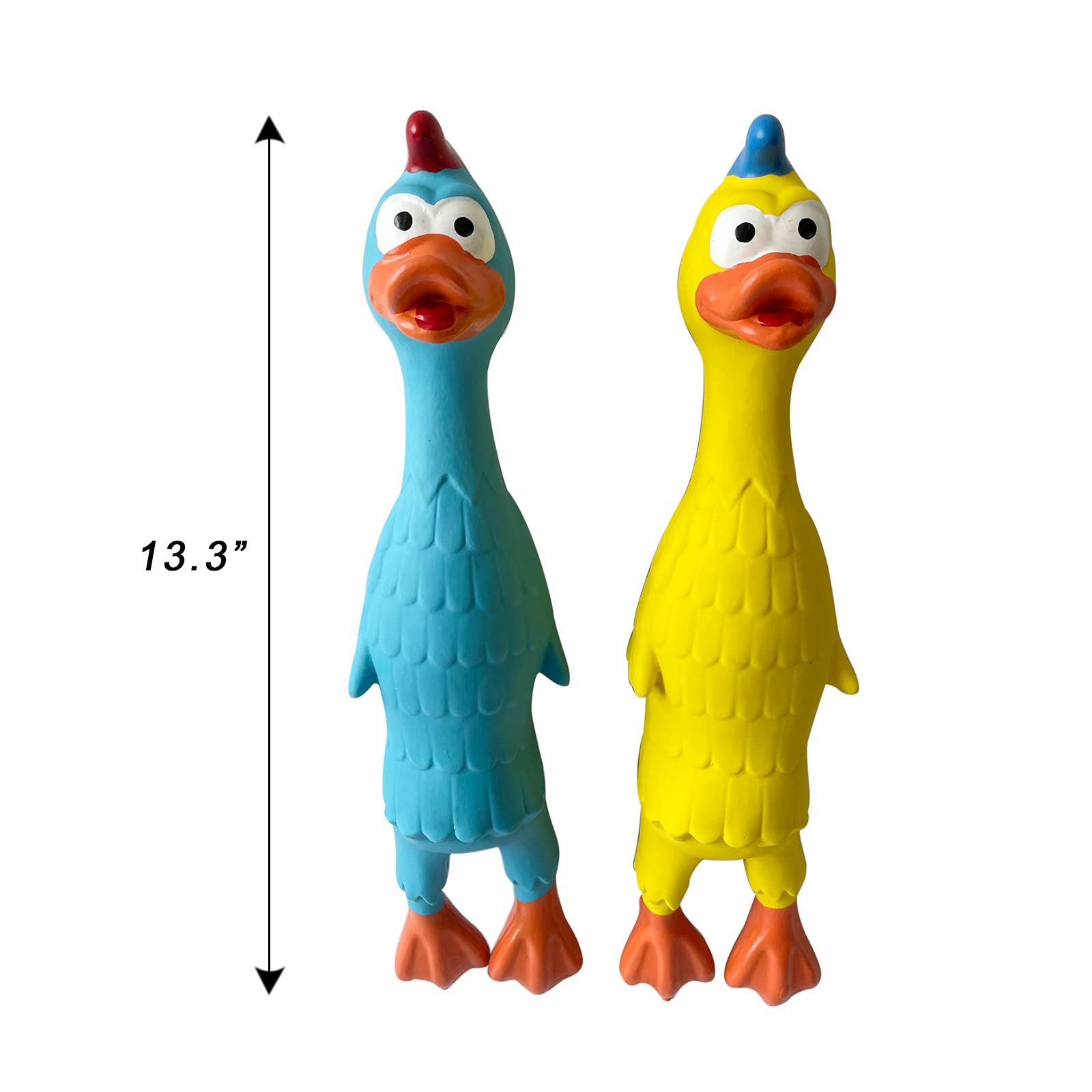 PetLike Squeaky Dog Toys Safe Latex Rubber Dog Toy for Small Medium Dogs Screaming Rubber Duck Dog Toys Set (Duck, 2 Pack)