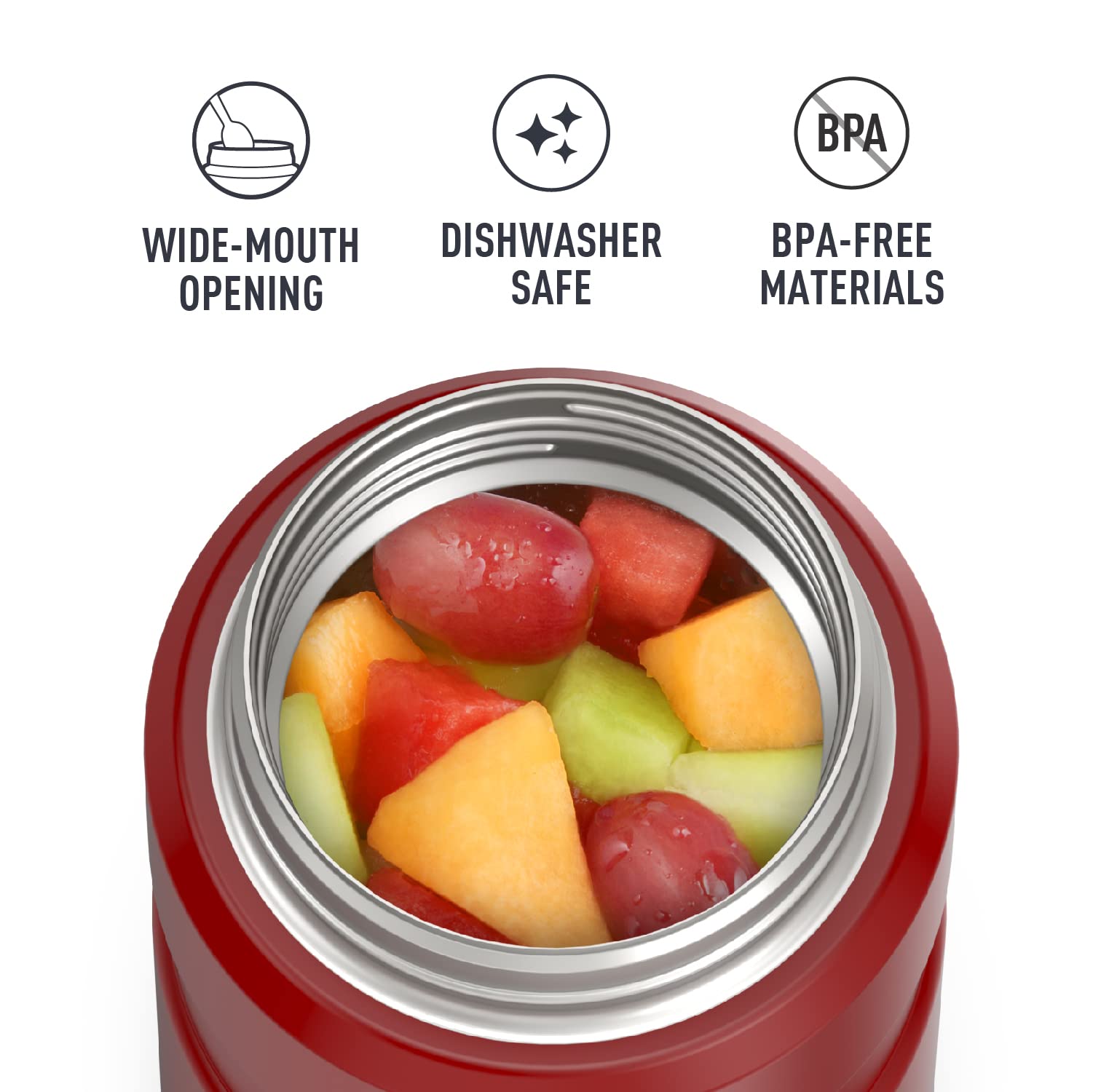 THERMOS Stainless King Vacuum-Insulated Food Jar, 24 Ounce, Rustic Red