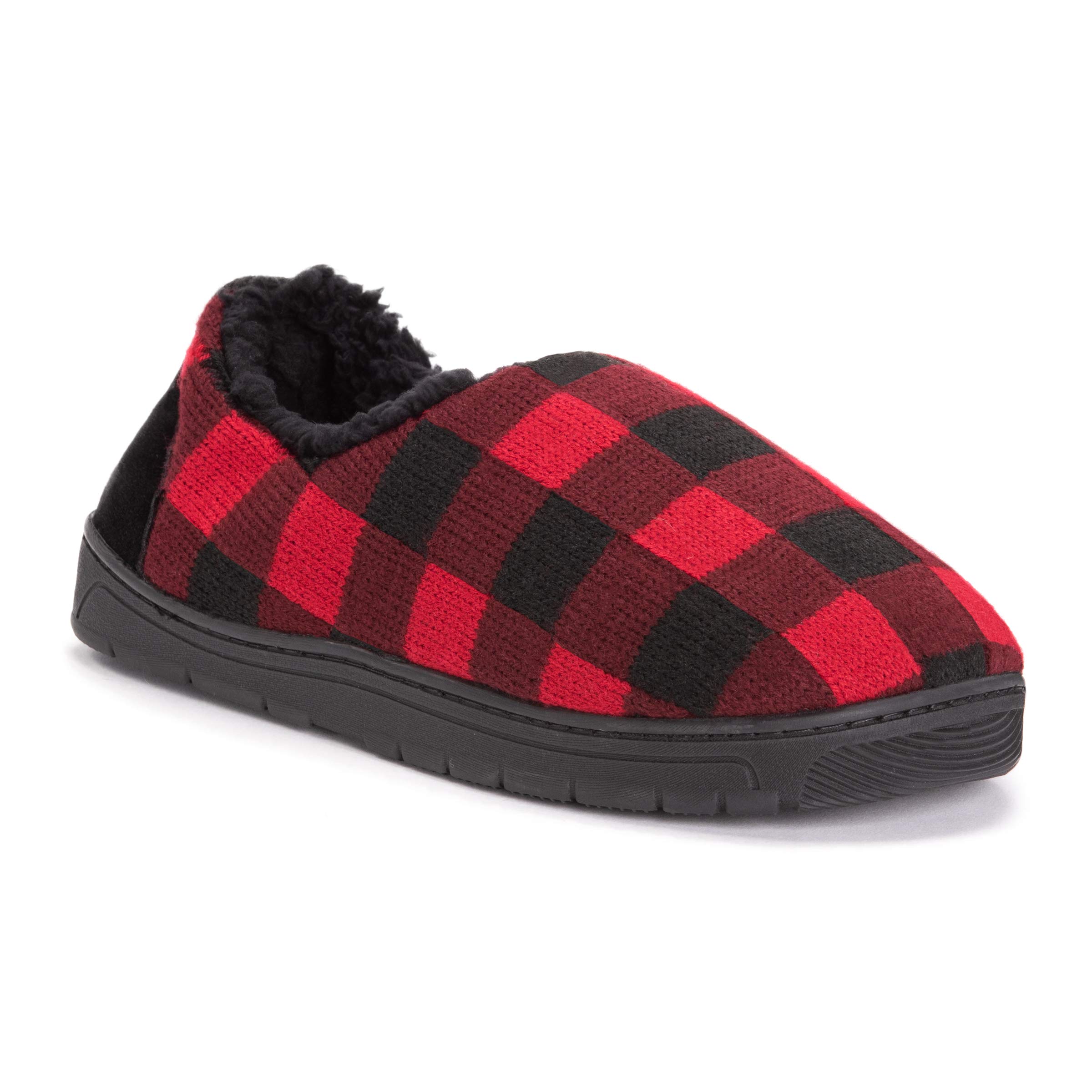 MUK LUKS Men's John Slippers, Red/Black, Large