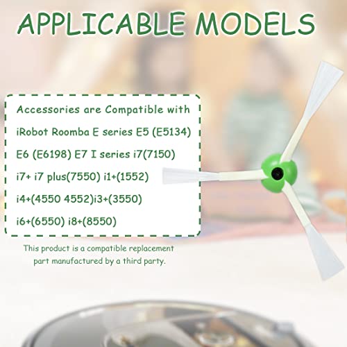 Gusnilo 6 Side Brush Replacement Accessories for irobot Roomba i/e Series Robotic Vacuum Cleaner E5 E6 i3 i3+ i7 i7+ i6 i6+ j7 j7+ Replacement Parts Kit with 6 Screws 1 Screwdriver 1 Small Brush