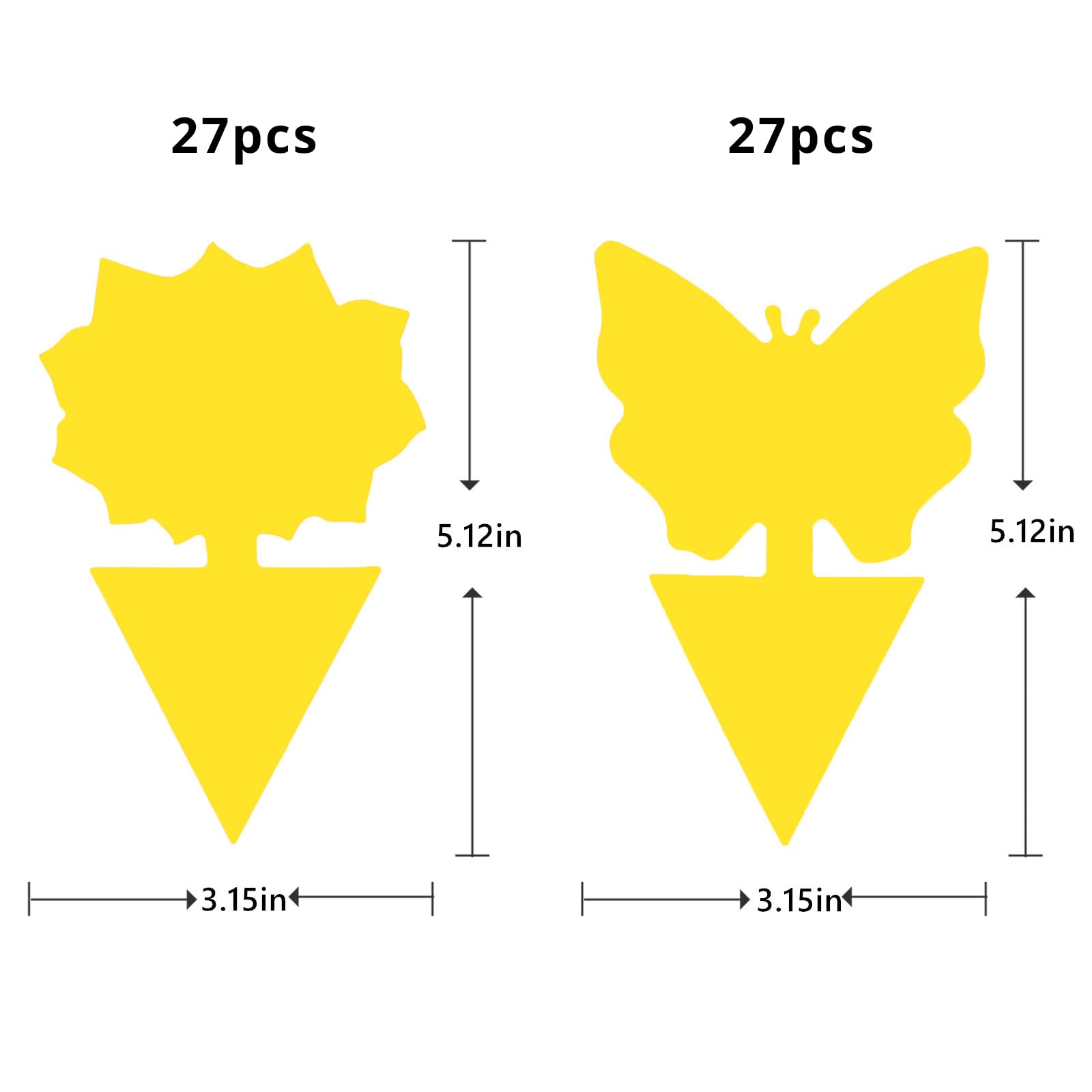 ALLRoad Fungus Gnat Sticky Traps for Plant 54 Pcs Fruit Fly Trap Yellow Sticky Gnat Killer for Indoor Outdoor Catch Bug, Whitefly, Mosquitos, Flying Insects