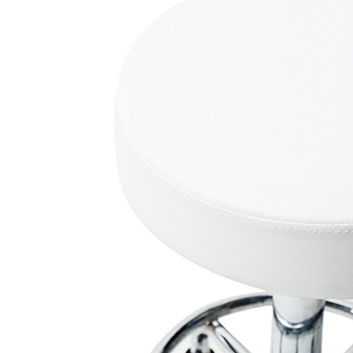 MTFY Adjustable Hydraulic Rolling Swivel Salon Stool, Saddle Stool Chair Tattoo Massage Facial Spa Stool Chair with Wheels for Tattoo,Facial Spa,Massage,Salon (Type-3,White)