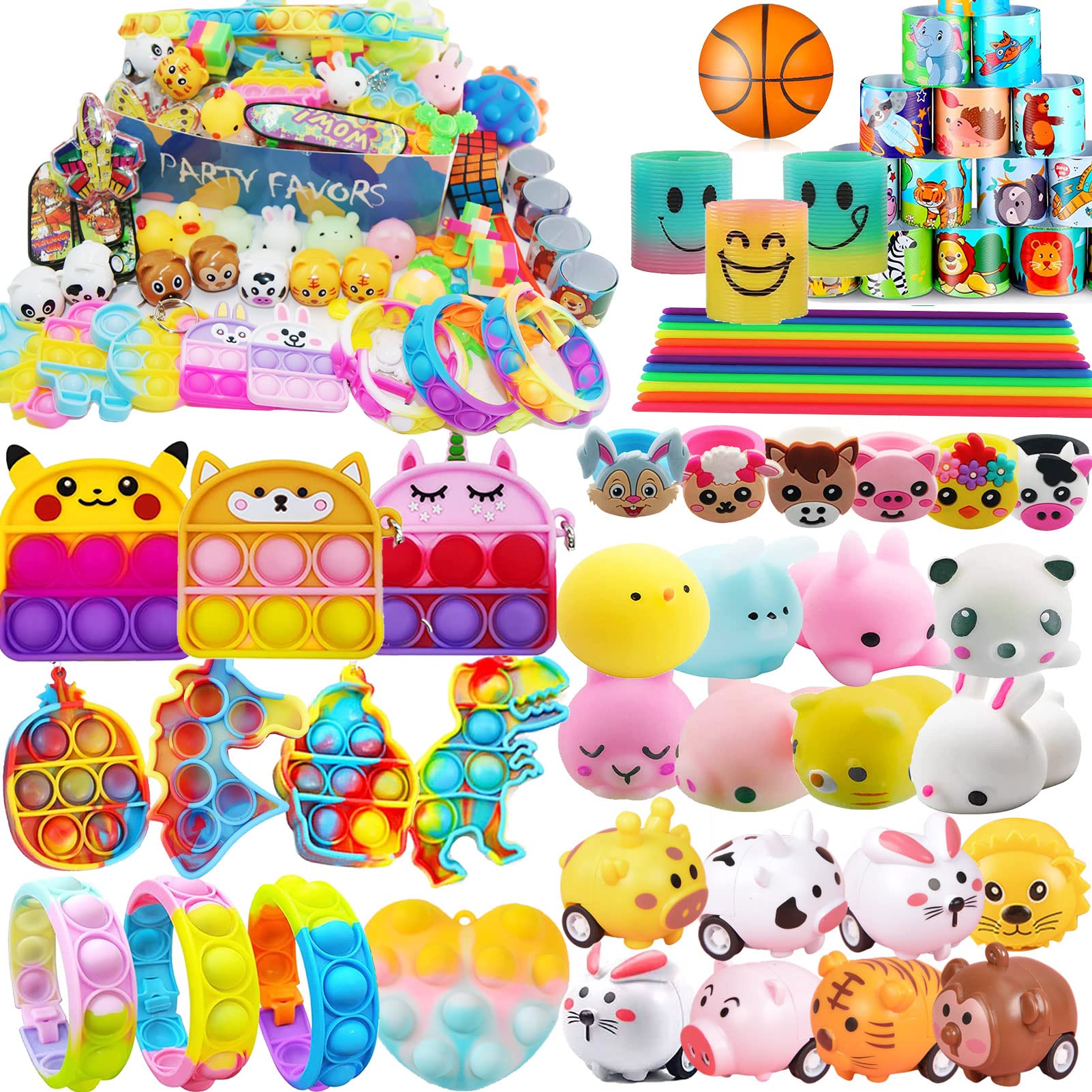 50 PCS Premium Party Favors Toys for Kids,Assortment Cute Mini Pop Fidget it Toys for Boys and Girls 3-6-10 Ages,Goody Bag Fillers,Pinata Stuffers,Carnival Prizes,Classroom prizes,Treasure Chest
