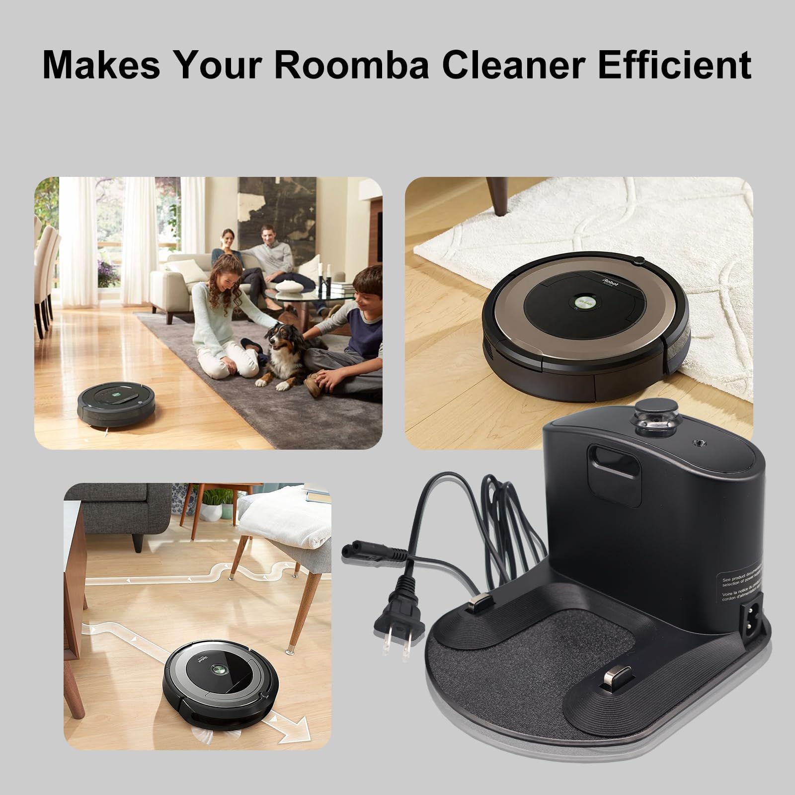 Roomba Charging Base, Roomba Charger Dock, Replacement Roomba Docking Station for irobot Roomba e5 e6 i8 i7 i6 i4 i3 i1 500 600 700 800 900 Series -Charger ADF-N1 17170 17064 4452369