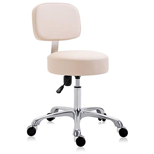 DR.LOMILOMI Extra-Wide Seat Rolling Swivel Clinic Medical Salon Stool Chair with Memory Foam 502