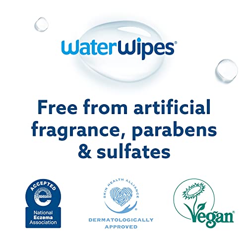 WaterWipes Plastic-Free Textured Clean, Toddler & Baby Wipes, 99.9% Water Based Wipes, Unscented & Hypoallergenic for Sensitive Skin, 240 Count (4 packs), Packaging May Vary