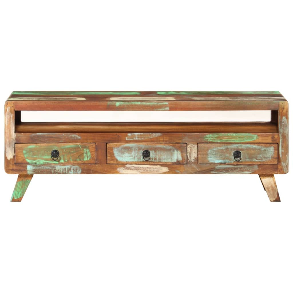 vidaXL TV Stand, TV Unit for Living Room, Sideboard with Storage, Entertainment Center Media Unit Cupboard, Multicolor Solid Reclaimed Wood