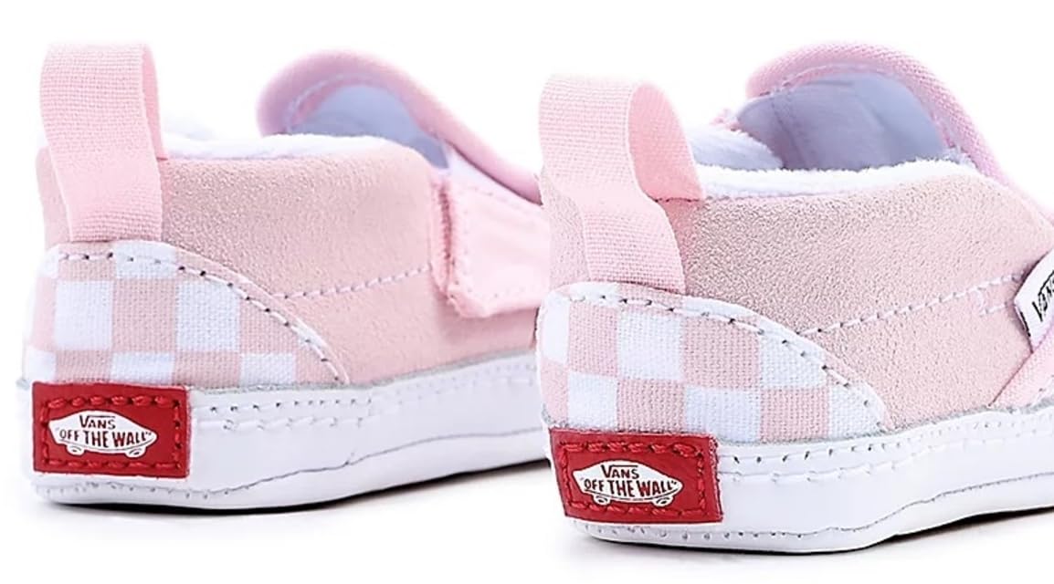 Vans, Infant Slip-On V Crib Sneaker (Blush Pink/True White, 2)