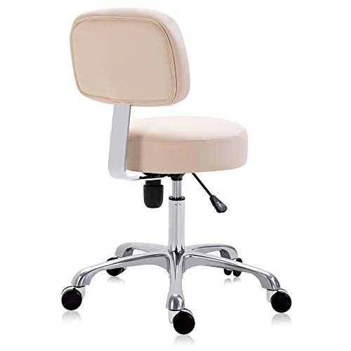 DR.LOMILOMI Extra-Wide Seat Rolling Swivel Clinic Medical Salon Stool Chair with Memory Foam 502