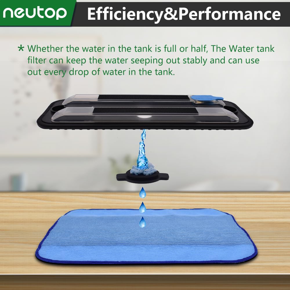 neutop Replacement Parts Mop Pad Cloths Compatible with iRobot Braava 320 380 381 380T 390 390T Mint 4200 4205 5200 5200C Models, 6 Wet 3 Dry 5 Wick Caps.
