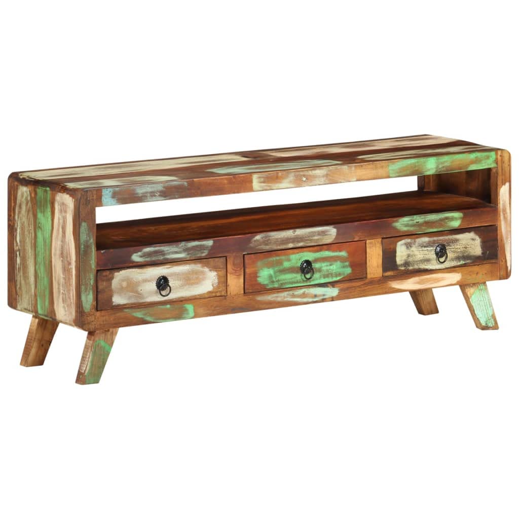 vidaXL TV Stand, TV Unit for Living Room, Sideboard with Storage, Entertainment Center Media Unit Cupboard, Multicolor Solid Reclaimed Wood
