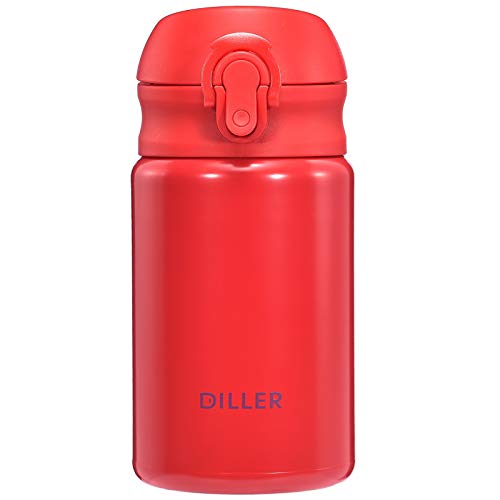DILLER Vacuum Insulated Water Bottle,Stainless Steel Thermal Coffee Travel Mug BPA-Free Thermos Flask,Keeps Cold 24H, Hot 12H,17 oz (Red)