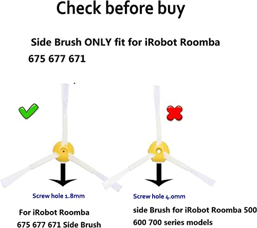 ECOMAID Replacement Parts Compatible for iRobot Roomba 675 671 677 645 655 Robot Vacuum Parts Accessories Kit,2 Sets Multi-Surface Brushes,6 HEPA Filters,6 Side Brushes with Cleaning Tools