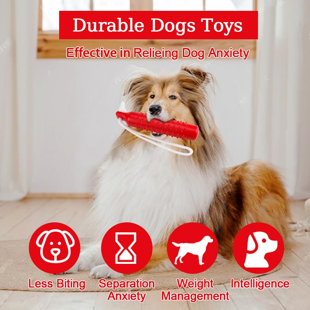 Aohcae Dog Float Toy, 100% Natural Rubber Dog Bumper with Rope - Dog Training Toys, Interactive Dog Fetch Toys Suit for Small, Medium, Large Dogs