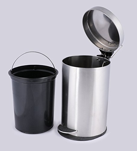 King International 1.3 Gallon Step Bathroom Trash Can, bathroom garbage can, bathroom trash can with lid Inside Removable Bucket, 7''X10'', bathroom accessories set, Wastebasket, Garbage Container Bin