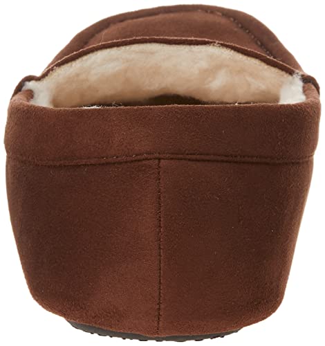 Amazon Essentials Men's Moccasin Slipper, Dark Toffee Brown Microsuede, 9