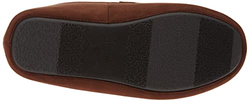 Amazon Essentials Men's Moccasin Slipper, Dark Toffee Brown Microsuede, 9