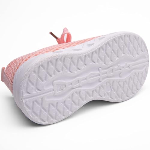 Qvxkd Girls Shoes Boys Running Breathable Lightweight Sneakers for Kids_Pink_2Big Kid