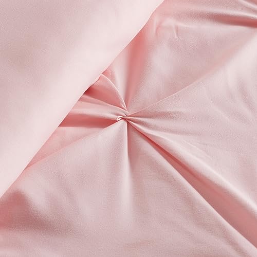 NexHome Twin Comforter Set Pintuck Pink Comforter Set Soft Pinch Pleat Microfiber Lightweight Down Alternative All Season 2 Pieces Bedding Comforters & Sets(1 Comforter 1 Pillow sham)