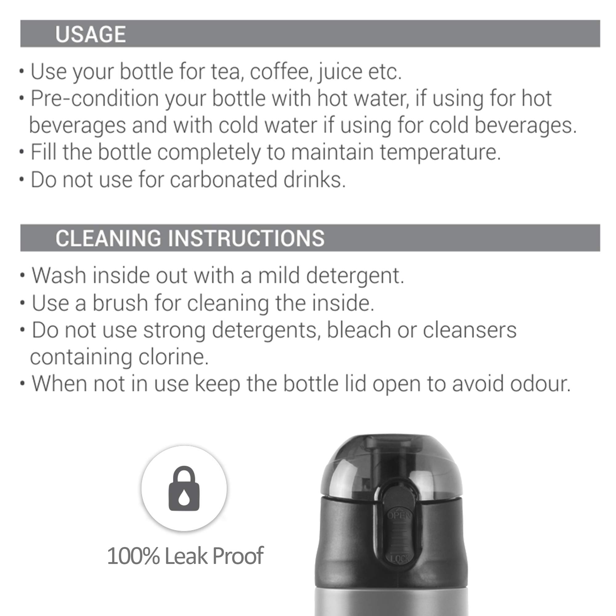 MILTON New Crown 400 Thermosteel 24 Hours Hot and Cold Water Bottle, 350 ml, Green | Easy to Carry | Office, Hiking, Trekking, Travel, Gym, Home, Kitchen Bottle