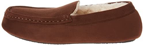 Amazon Essentials Men's Moccasin Slipper, Dark Toffee Brown Microsuede, 9