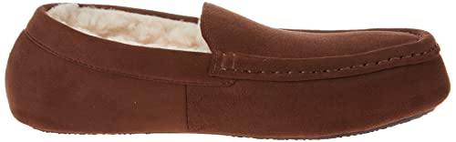 Amazon Essentials Men's Moccasin Slipper, Dark Toffee Brown Microsuede, 9