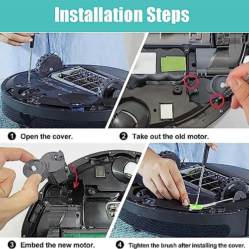 Side Brush Module Motor for iRobot Roomba 500 600 700 800 900 I3 E5 E6 I3 I4 I5 I6 I7 I8 J7 Series Robot Vacuum Cleaner, Replacement Parts (Motor Module + Side Brush)
