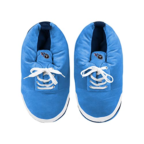 FOCO Tennessee Titans Plush Sneaker Slipper - Mens Large