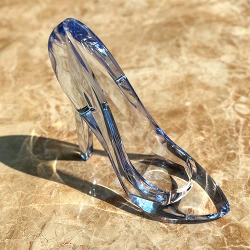GIMURM Crystal Slipper, Princess Inspired Decorative Sculpture, Birthday Gift, Home Decor, Table Serving, Wedding Shoe Figurines, Miniatures Ornament (Blue)