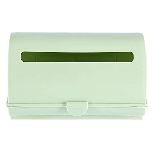 Bag Dispenser, Dog Poop Bag Dispenser Back Adhesive Wall Mount Trash Garbage Plastic Bag Storage Box Organizer Rack (Green)