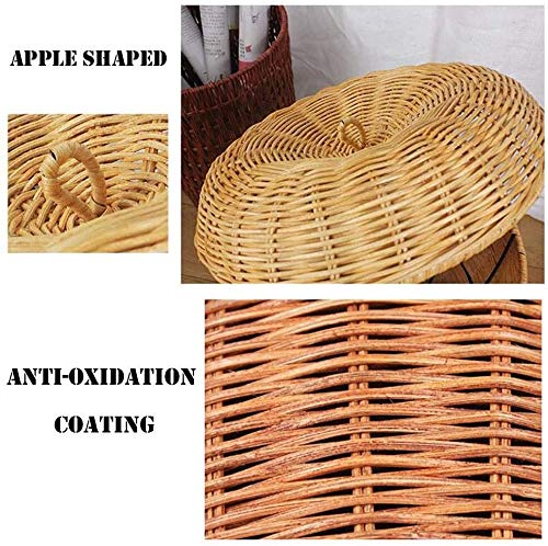 garbage can Rattan Trash Can Kitchen Round Step Trash Can With Lid Removable Inner Buckets,mini Bamboo Pedal Garbage Bin For Livingroom Kitchen Trash Cans ( Color : B , Size : 19x19x28cm(7x7x11inch) )
