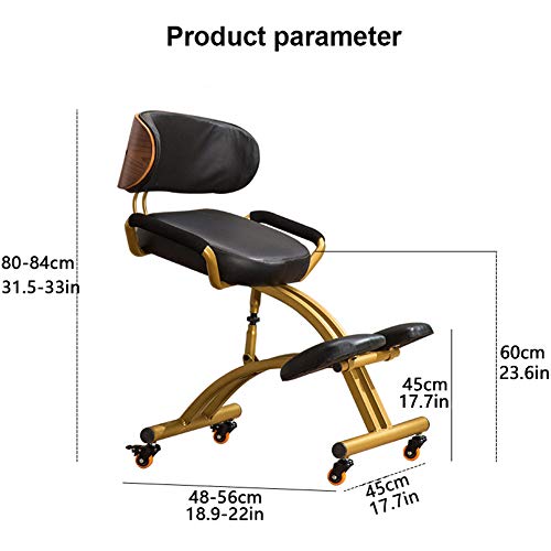 Rolling Kneeling Chair with Back Support, Ergonomic Adjustable Stool for Improve Your Posture with Faux Leather Knees Cushions and Flexible Casters for Home Office,Green