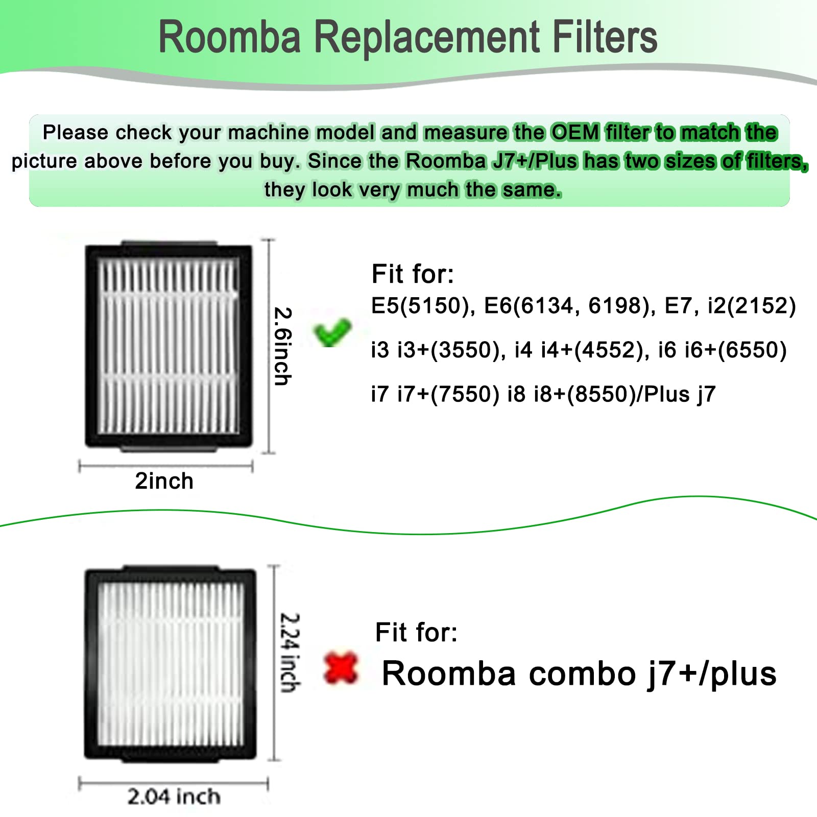 CauYien 26 Pack Replacement Parts accessories for iRobot Roomba i3 i3+ i4 i6 i6+ i7 i7+ E5 E6 E7 j7 I & E j Series Vacuum Cleaner,2 Set Rubber Brushes,8 Vacuum Filters,8 Side Brushes,8 Vacuum Bags