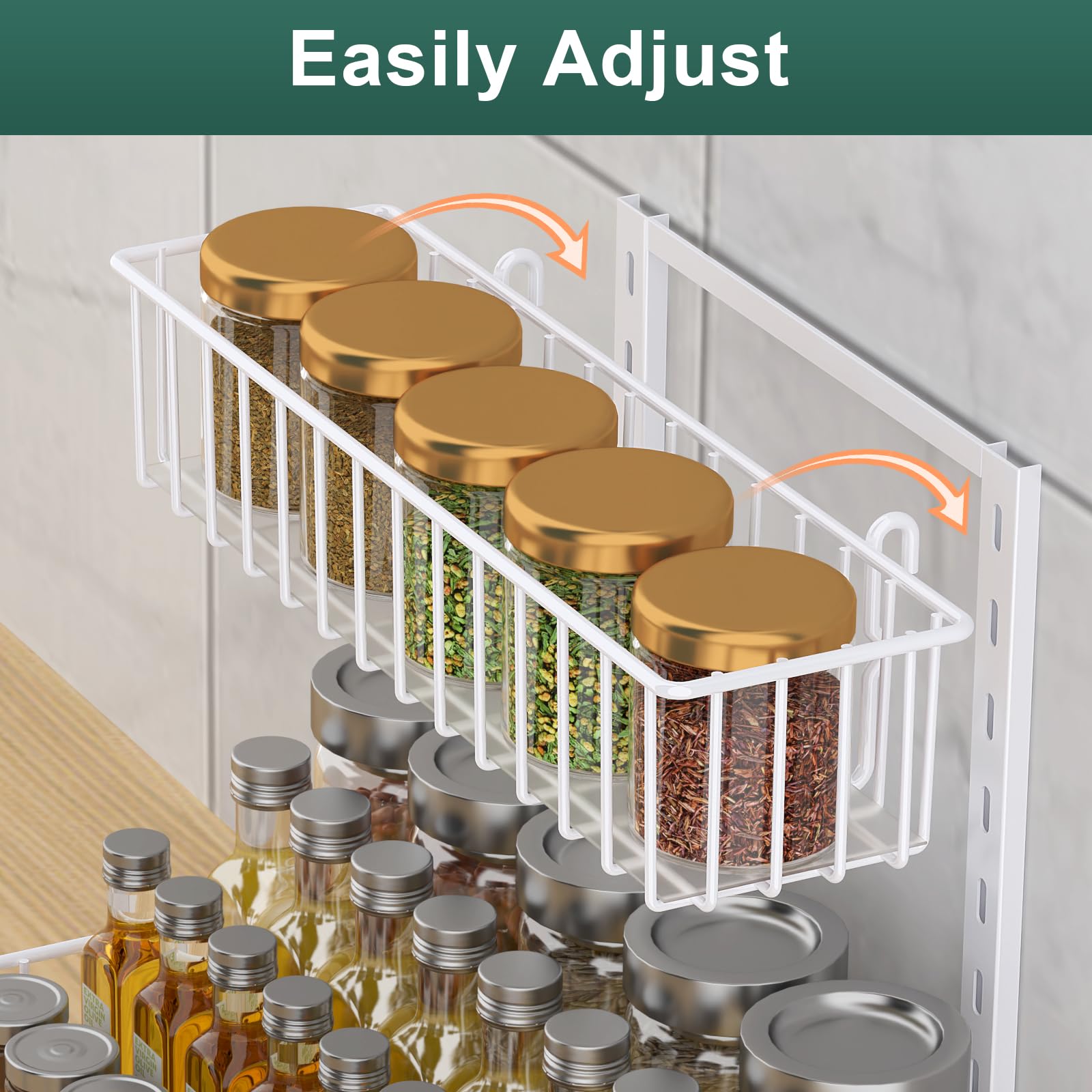 Beainbox Under Sink Organizer, Adjustable Metal Under Sink Storage, Put Out Sink Cabinet Organizer of Kitchen Bathroom