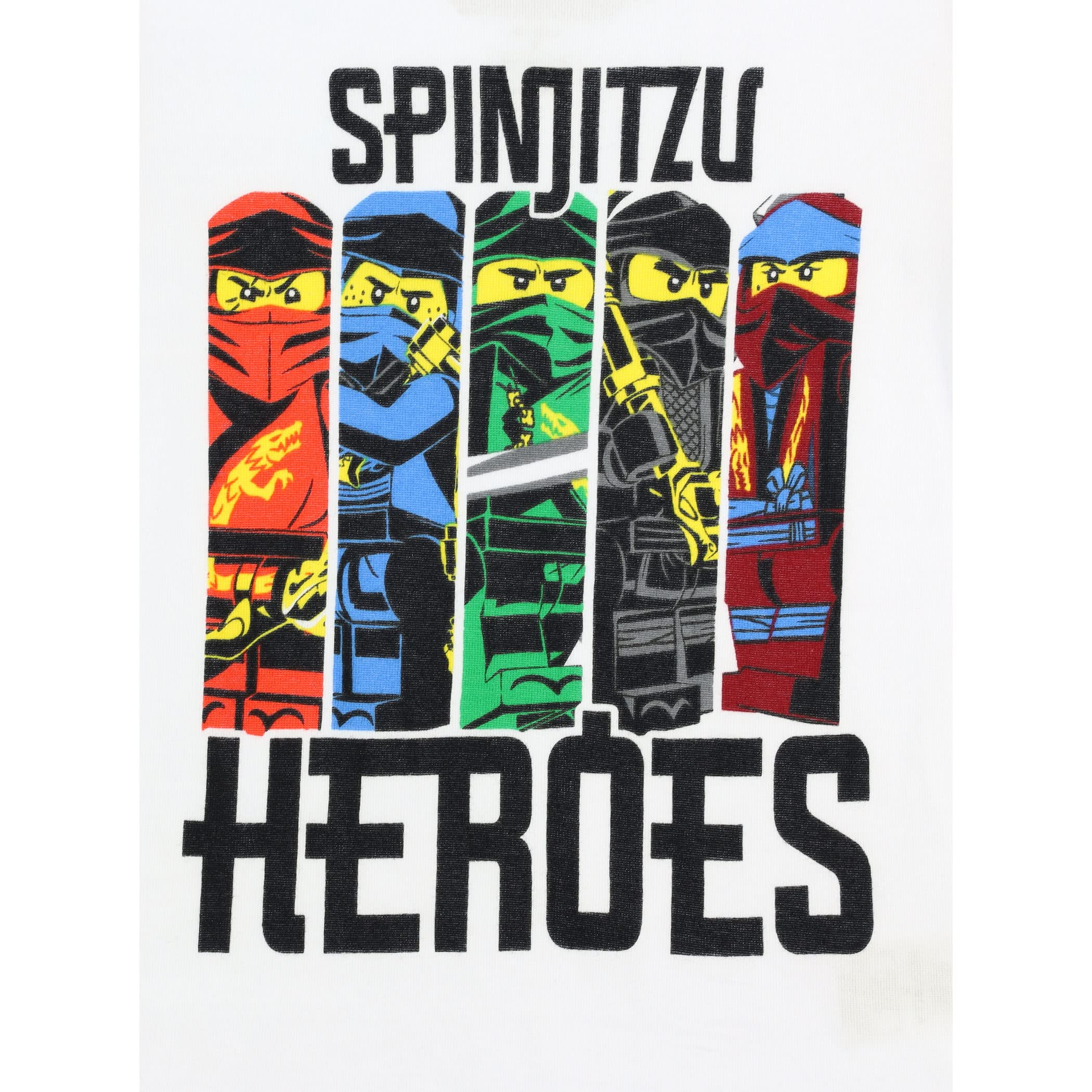LEGO Ninjago Boys' Pajama Set 4-Piece Cotton PJs, Red, Size 8
