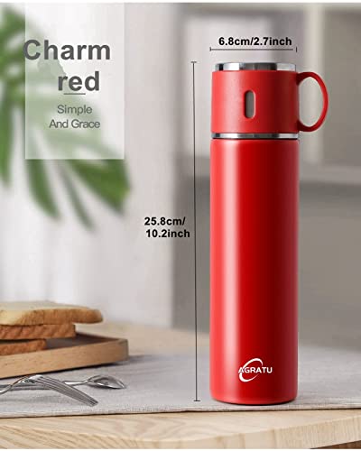 AGRATU Insulated Bottles for Hot and Cold Drinks 316 Stainless Steel Coffee Insulated Vacuum-Insulated Beverage Bottle Easy to Clean Suitable for Drinking Coffee Tea Milk