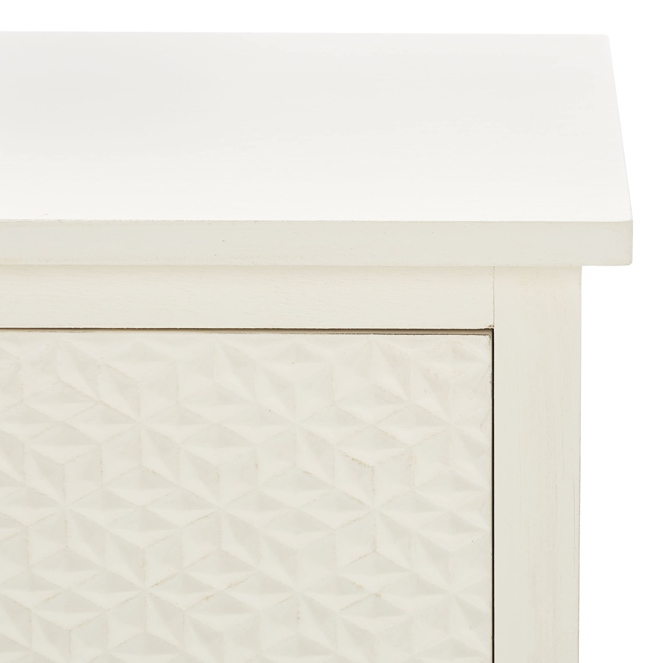 Safavieh Home Collection Halton Distressed White 2-Door 1-Shelf Entertainment Stand up to 55" Flatscreen TV Media Unit