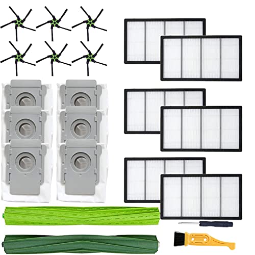 LOTIN Replacement Parts Kit Compatible with Roomba s9(9150),s9+(9550),s Series Vacuum Cleaner.Pack of 1Set of Multi-Surface Rubber Brushes,6Side Brushes,6Filters,6Dust Bags,2 Tools