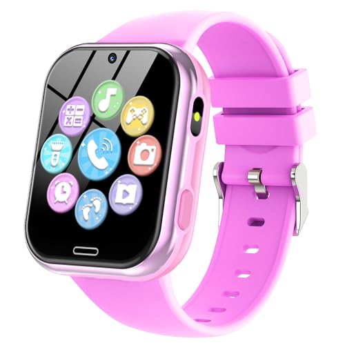 Smart Watch for Kids Gift for Girls Toys Age 6-8 Kids Game Smart Watches for Boys 8-10 with 24 Games Video Camera Music Alarm Educational Birthday Gifts Ages 6 7 8 9 10 11 12 Years Old (Purple)