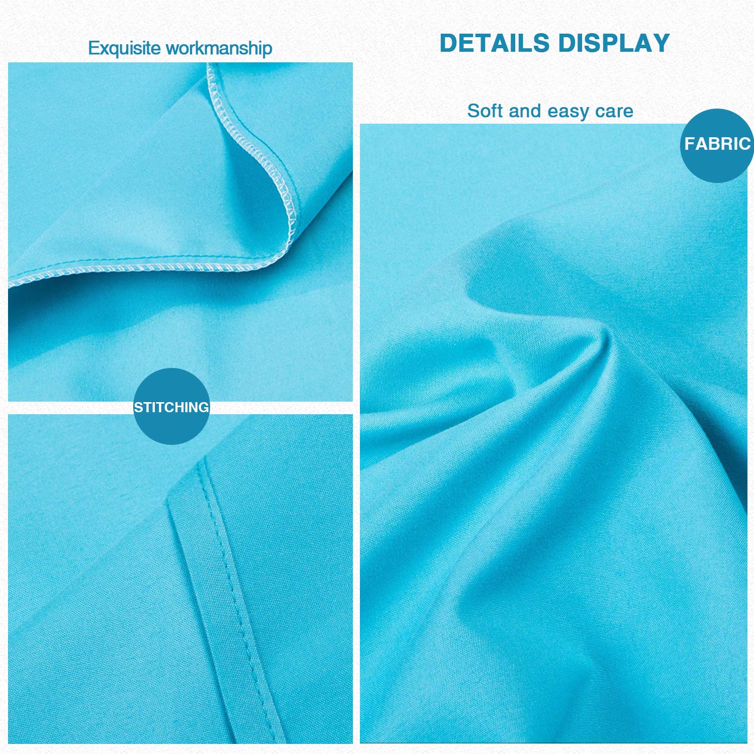 FLXXIE Microfiber Pillow Cases Standard Size, Soft Pillowcases with Envelope Closure, Wrinkle, Stain Resistant Pillow Covers, 20x26, Blue