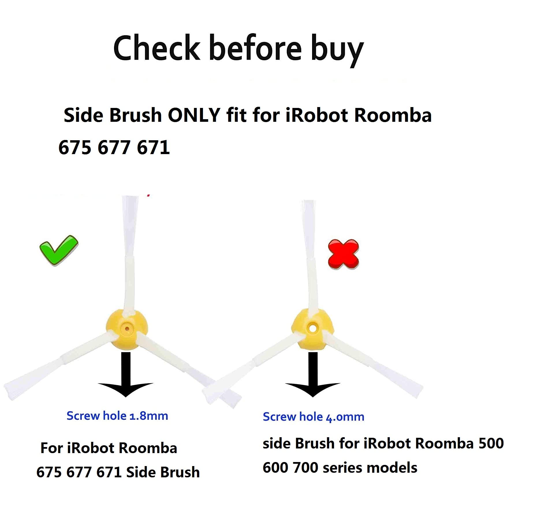 Replacement parts Compatible for iRobot Roomba 675 677 671 655 645 Robotics,Filter,Side Brush,Bristle and Flexible Beater Brush, Cleaning Tool and Screw