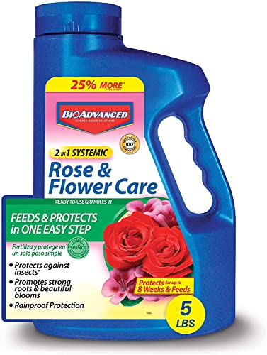 BioAdvanced 2-in-1 Systemic Rose and Flower Care II, Granules, 5 lb with BioAdvanced Rose and Flower Insect Killer, Ready-to-Use, 24 oz