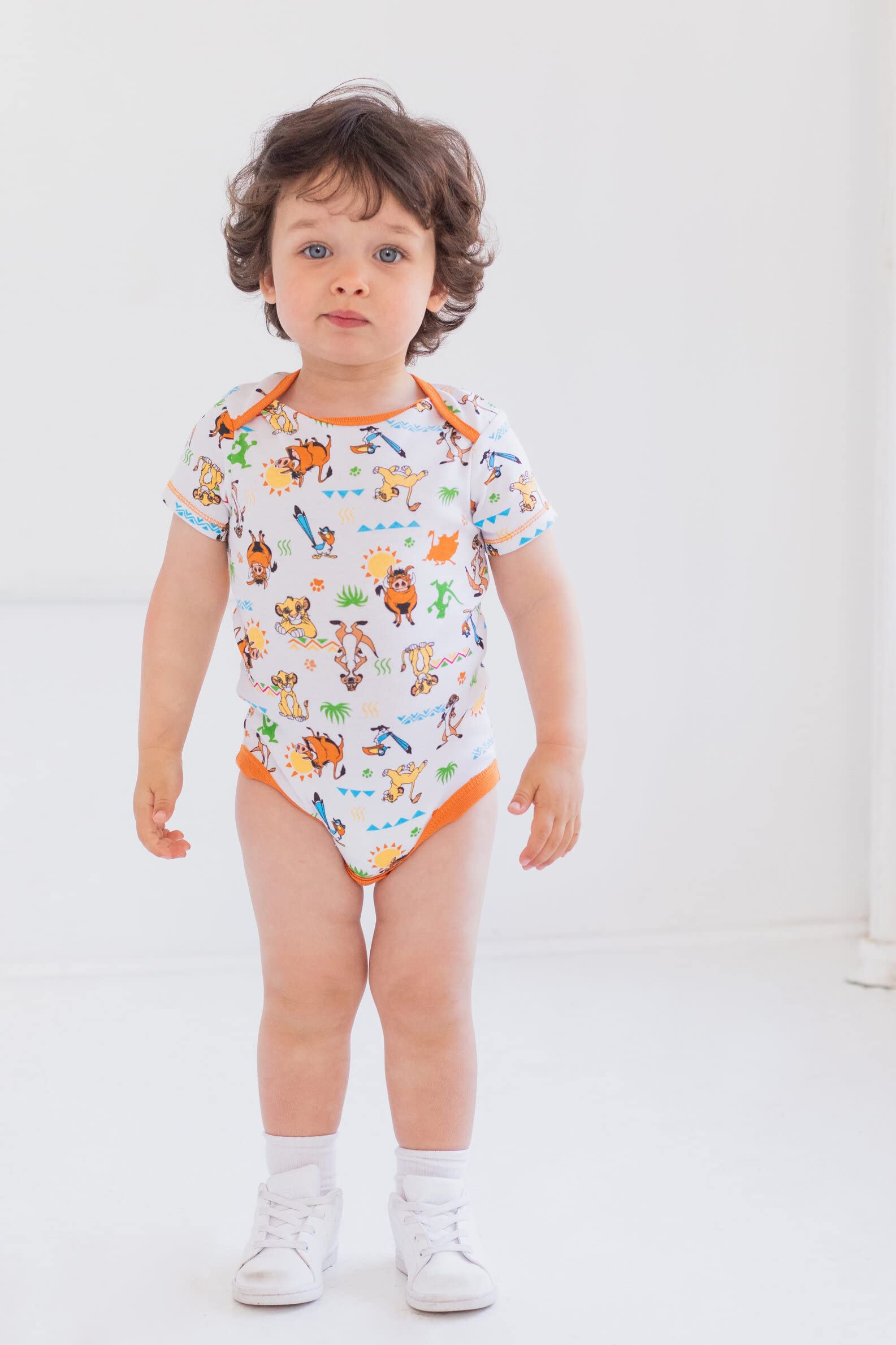 Disney Lion King Infant Baby Boys 5 Pack Short Sleeve Bodysuits Lion King 18 Months